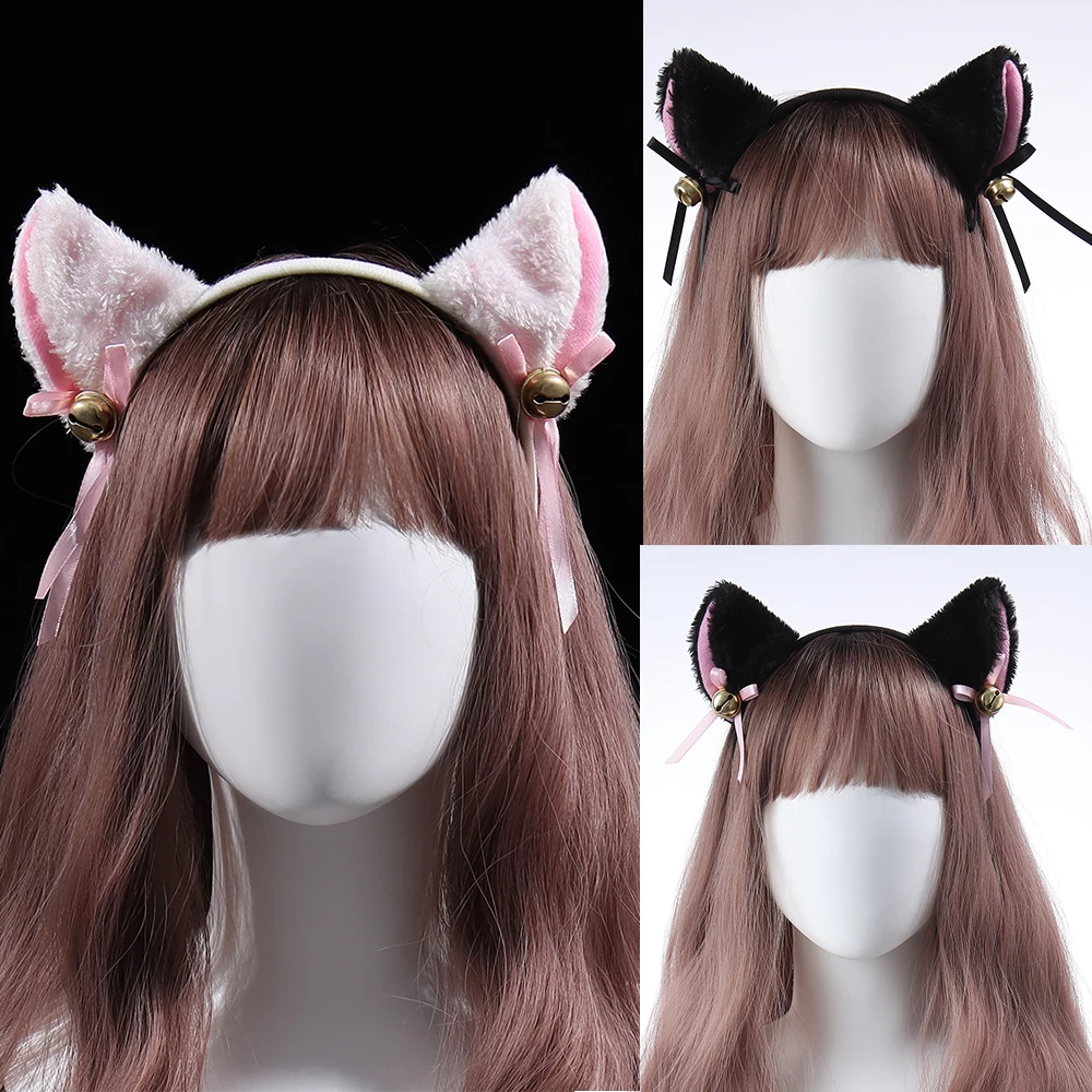 Cat Faux Fur Bell Hairband Cute Silk Ears Soft Costume Woman Party ...