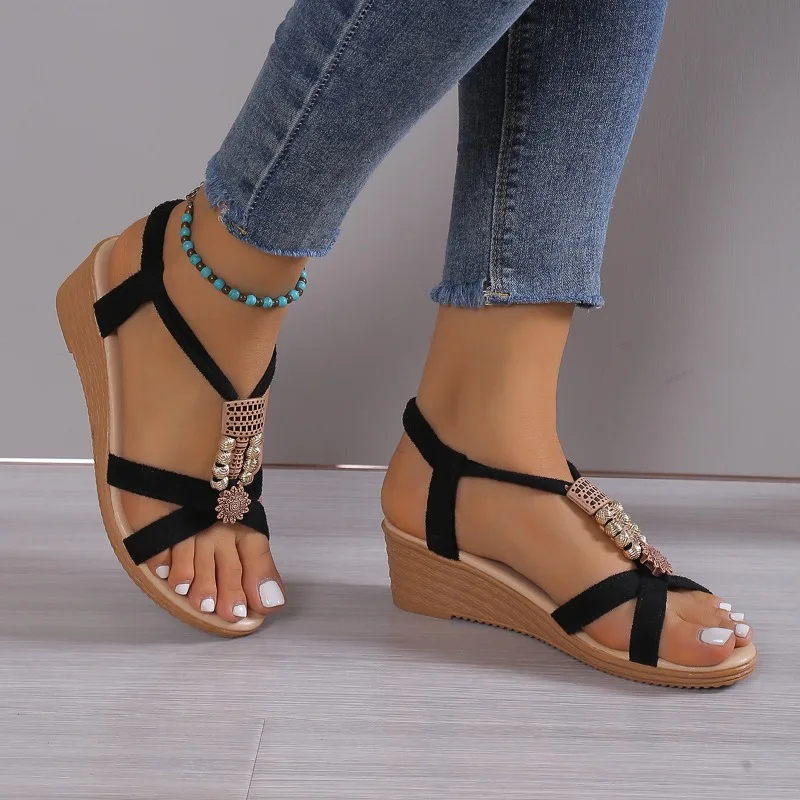 Casual-Wedge-Sandals-Summer-New-Women-T-strap-Sandals-Fashion-String ...