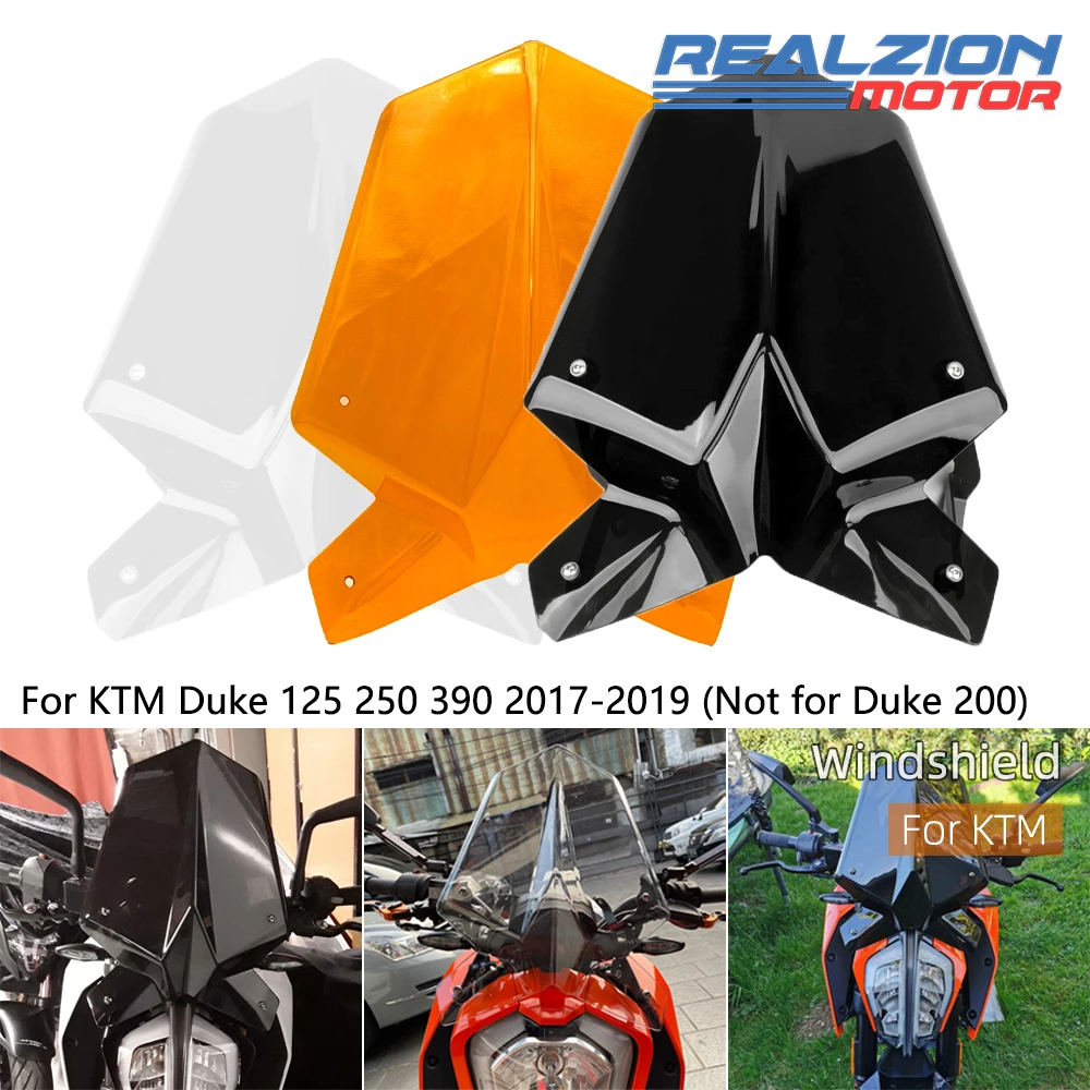 REALZION Motorcycle Visor Viser Windshield WindScreen For Duke125 ...