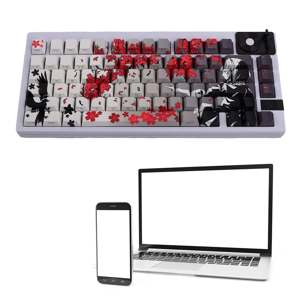 Raven-Sakura-personalizado-Keycaps-PBT-Keycaps-Cubed-PC-Gamer-Acess ...