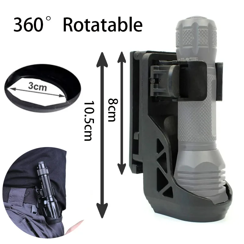 Tactical Flashlight Holster Hunting Bag With Lever Side Lock System Set ...