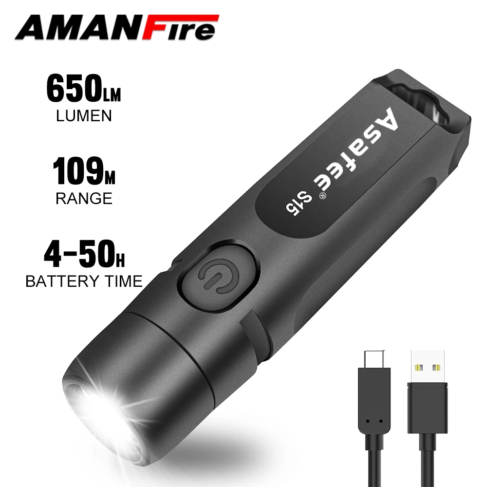 Asafee-S15-Mini-LED-Flashlight-EDC-Keychain-Light-Ultra-Bright-Built-in ...