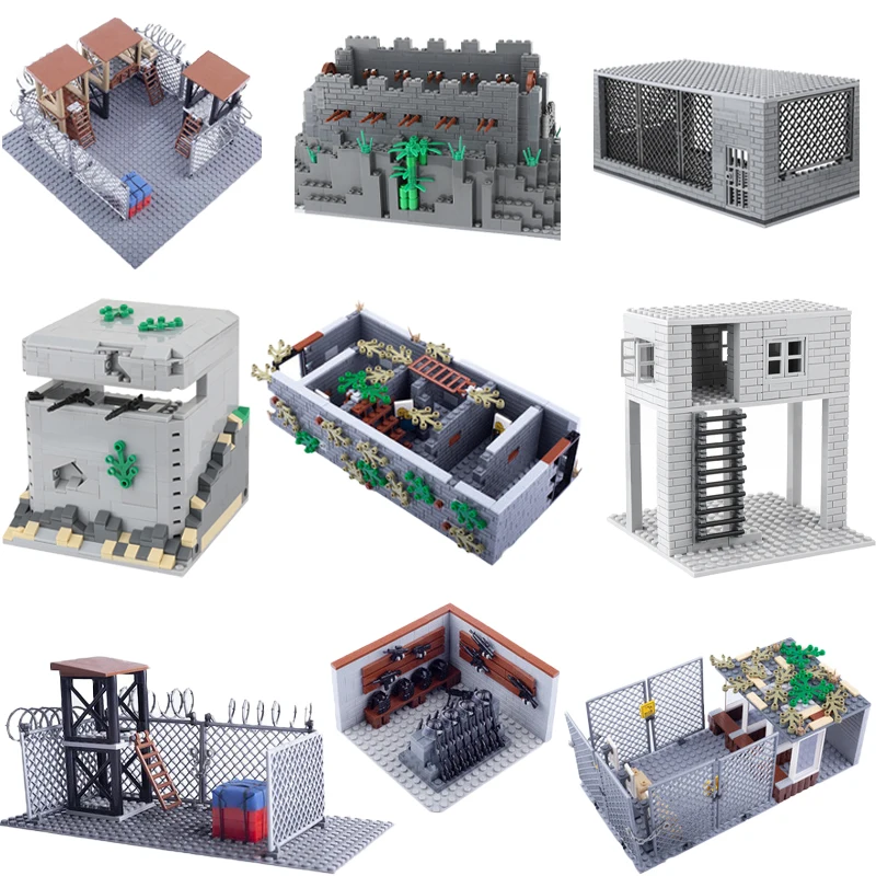 WW2-Military-Accessories-Building-Blocks-Sentry-Towers-Trenches-Bunkers ...