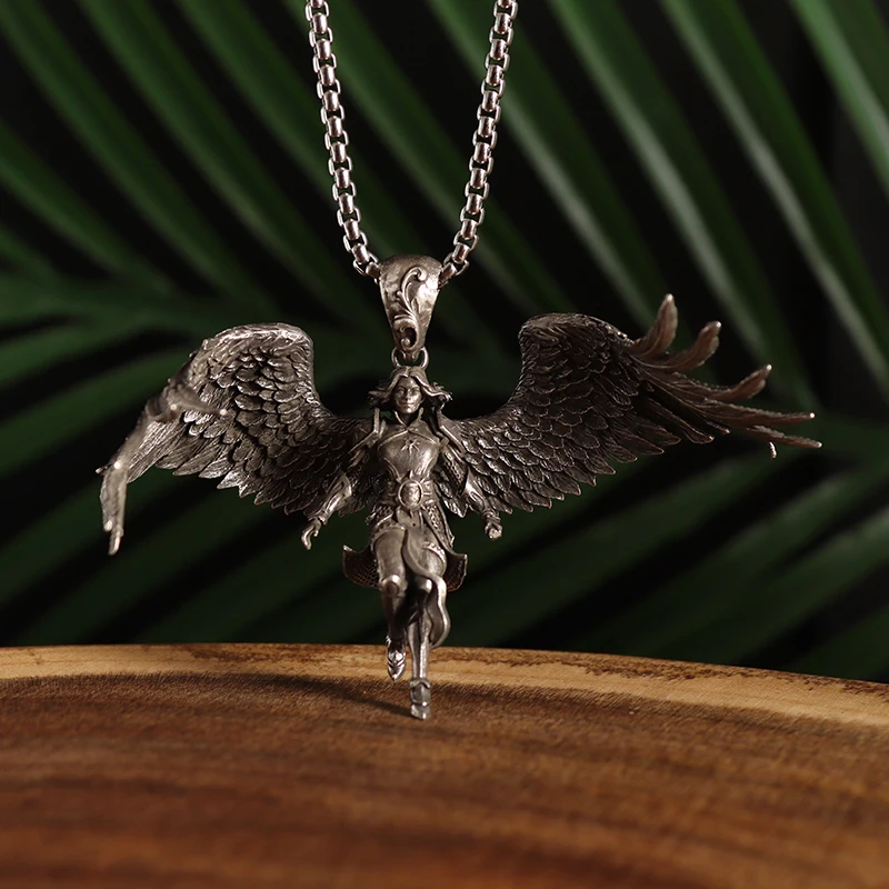 Retro-Templar-Angel-Pendant-Necklace-for-Men-Domineering-Unique-Simple ...