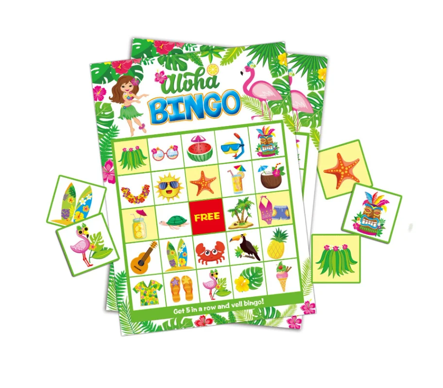 Hawaii Bingo, 30 Hawaii Bingo Cards, Luau Bingo, Aloha Bingo, Luau ...