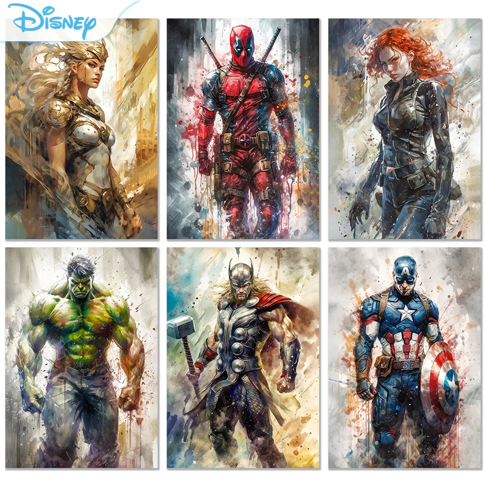 Disney-pintura-de-diamantes-5d-de-superh-roes-Spiderman-Iron-Man-Hulk ...