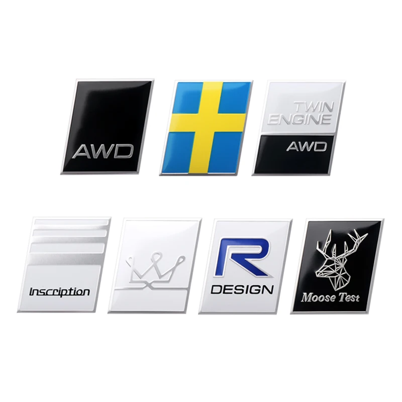 Aluminium Alloy Car Sticker R Design AWD Emblem Badge Decals For Volvo ...