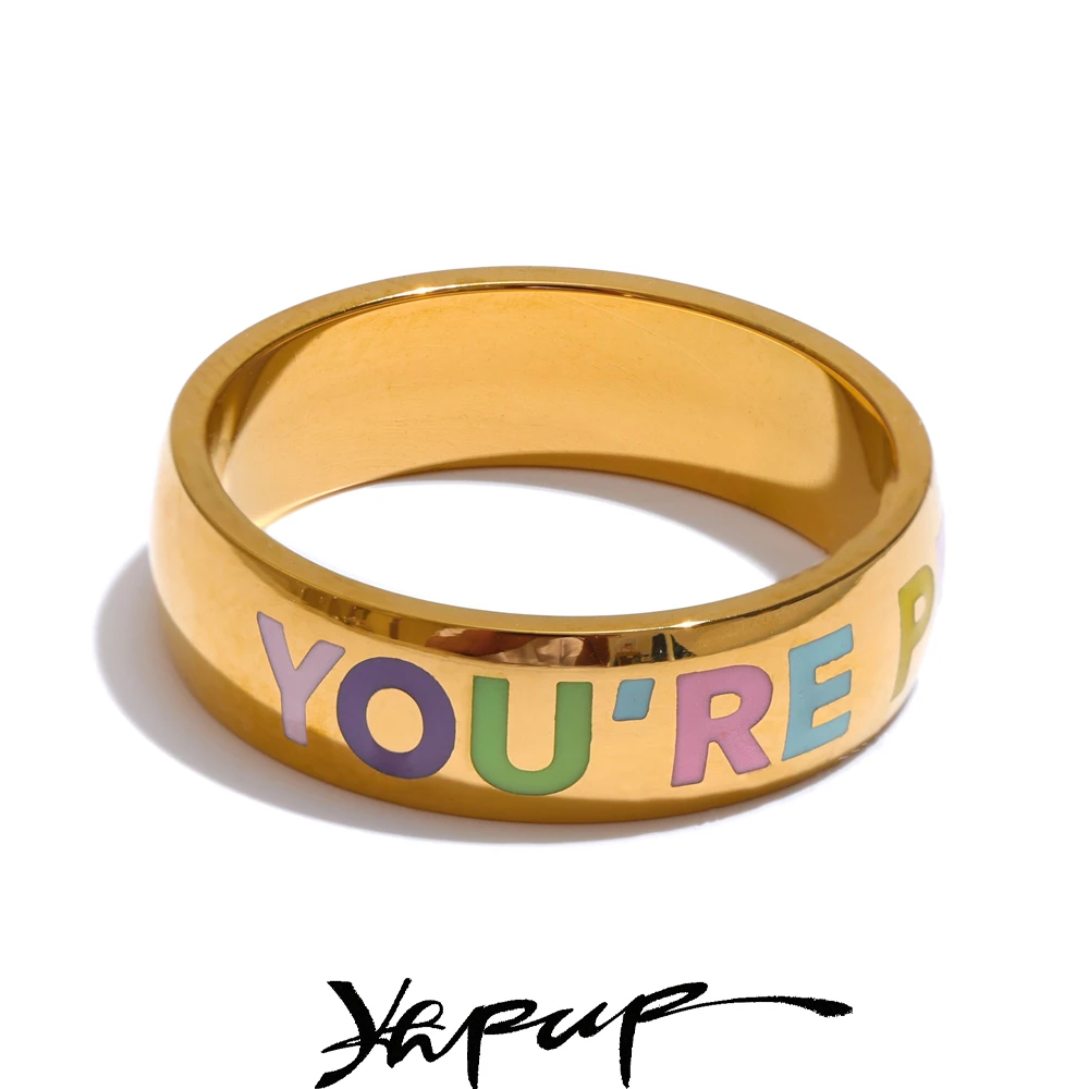 Yhpup-6789-Anillo-de-moda-confidenado-You-re-Perfect-de-acero ...