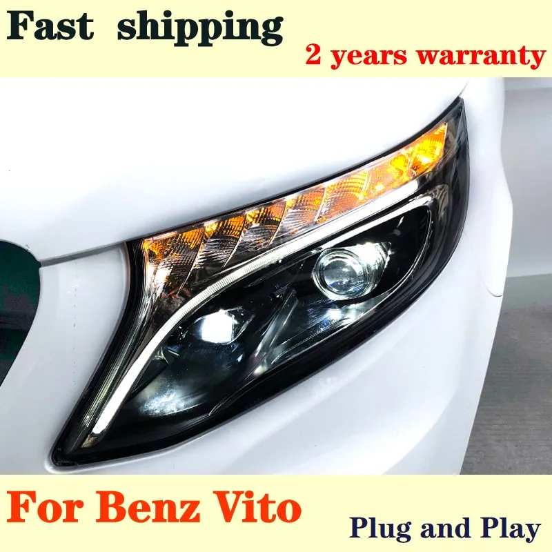 Car-Styling-For-Benz-Vito-Headlights-2013-2014-2019-LED-Headlight-DRL ...