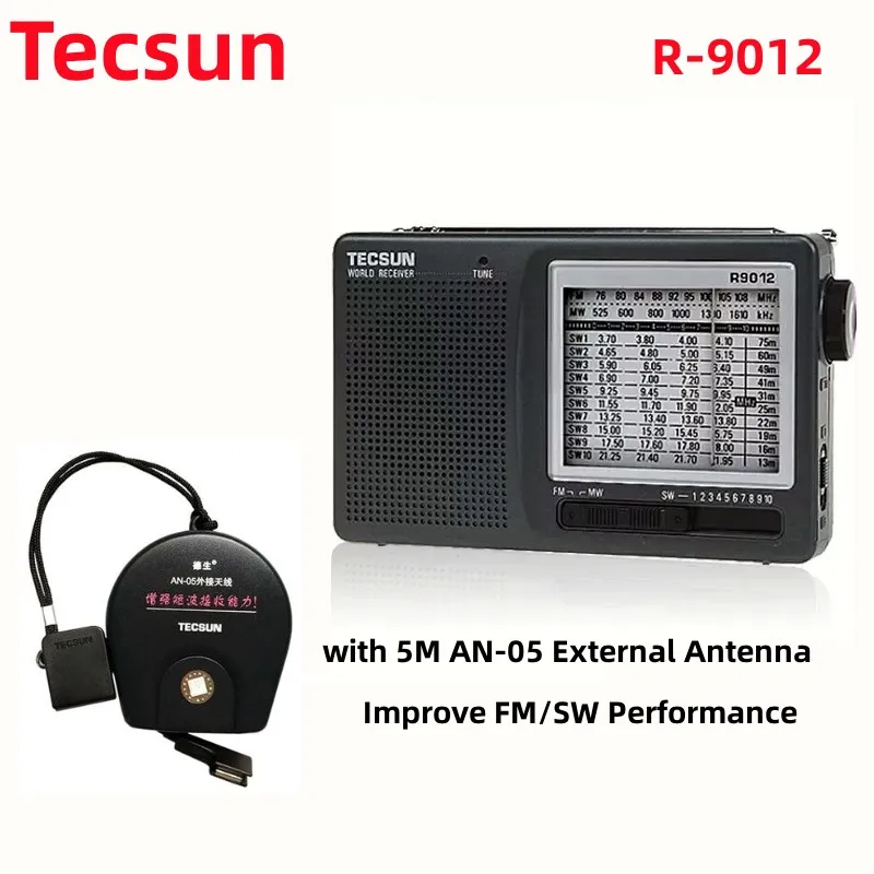 TECSUN R-9012 AM/FM/SW 12 Bands Shortwave Radio Portable Receiver with ...