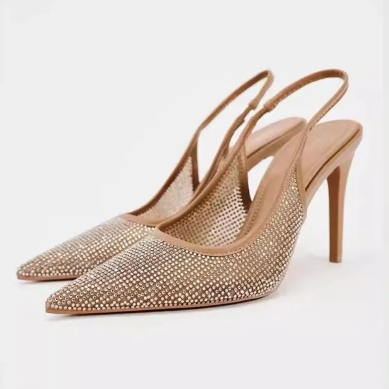 2024-Summer-Women-High-Heeled-Sandals-Pointed-Back-Strap-Bright-Diamond ...