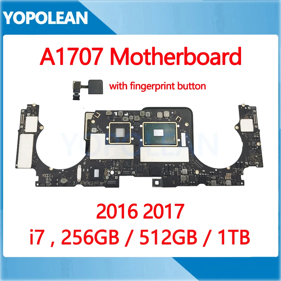 Placa base A1707 para Macbook Pro, barra táctil Retina de 15 pulgadas, 256GB, 512GB, 1TB, 820 ...