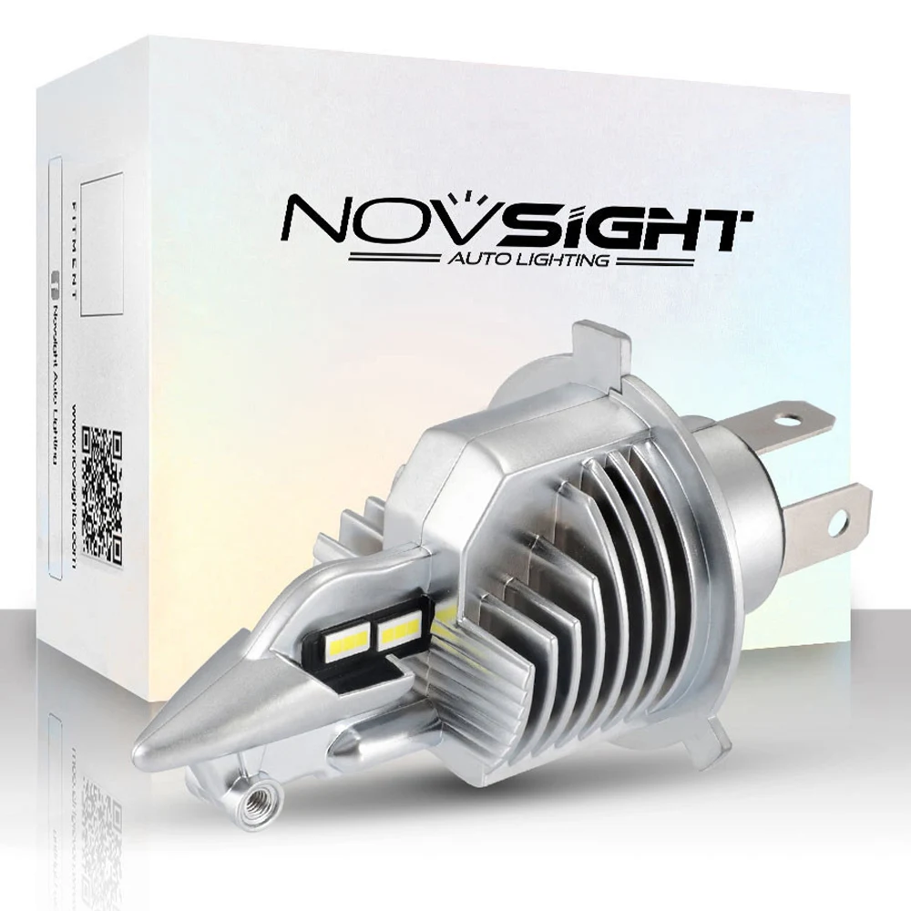 NOVSIGHT faro Led H4 para motocicleta, 6000LM, 35W, superblanco, 6500K ...