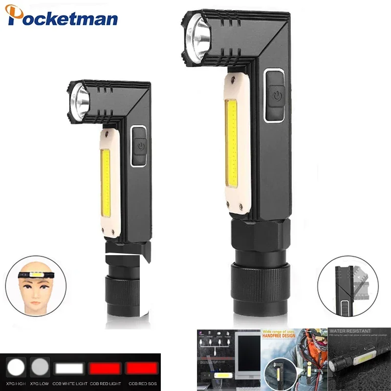 90-Degrees-Rotation-Magnetic-LED-Flashlight-Ultra-Bright-Waterproof-COB ...