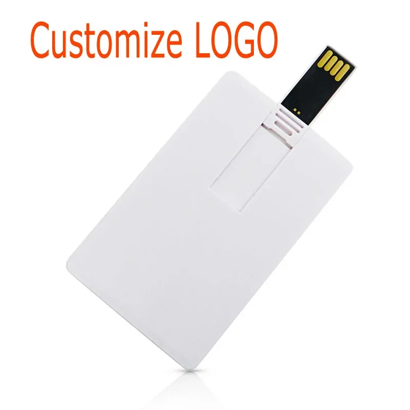 White Plastic Credit Card / Card Custom Logo Business Design Usb Flash ...