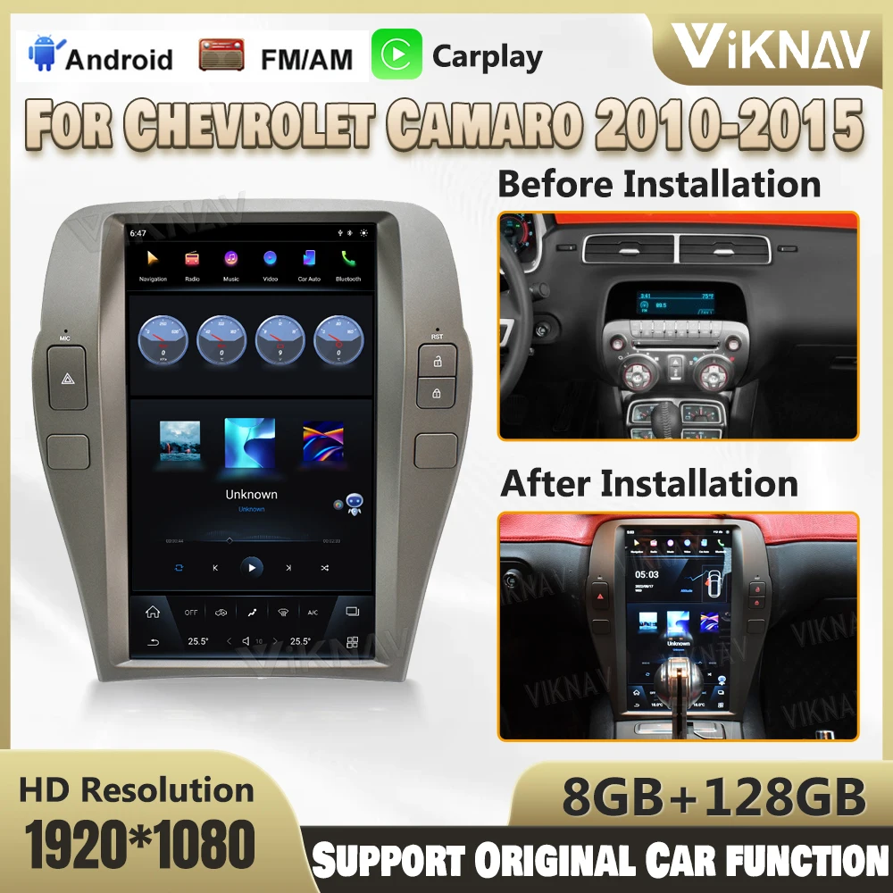 12.1 Inch Android11 Car Radio Tesla Style For Chevrolet Camaro Stereo ...