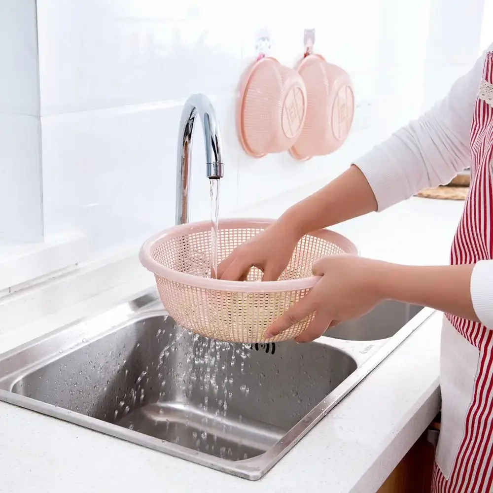 Fruit-Vegetable-Cleaning-Basin-Drain-Storage-Basket-Kitchen-Washing-Strainer-Plastic-Home ...