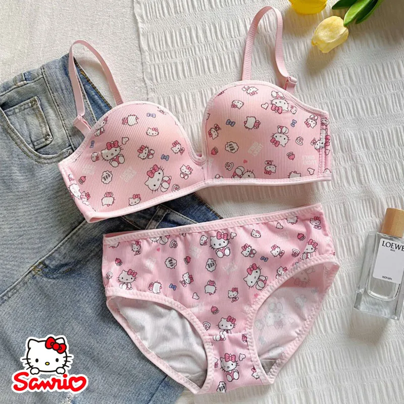 Sanrio-Hello-Kitty-Bra-Sets-Underwear-Set-Women-Panties-Sexy-Rim-Bra ...