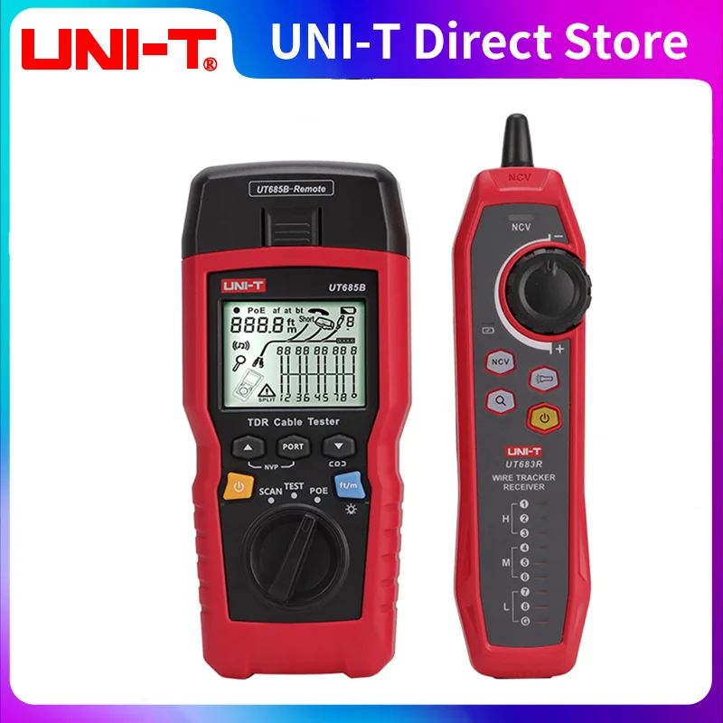 UNI-T-Coaxial-Cable-Tester-Kit-POE-Cabo-de-Rede-Comprimento-do-cabo ...