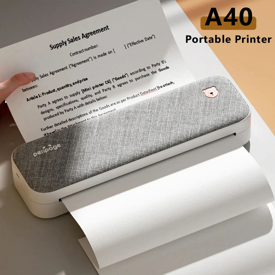 PeriPage-Mini-imprimante-thermique-portable-A40-A4-sans-fil-Bluetooth-papier-photo-sans-encre ...