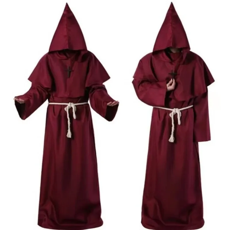 Traje-de-Cosplay-Medieval-con-capucha-T-nica-de-monje-fraile-traje-de ...