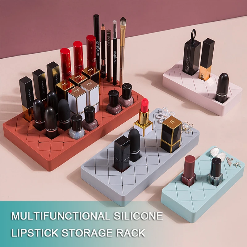 Hot-sale-12-24-Slots-Silicone-Lipstick-Holder-Organizer-Cosmetic-Makeup ...