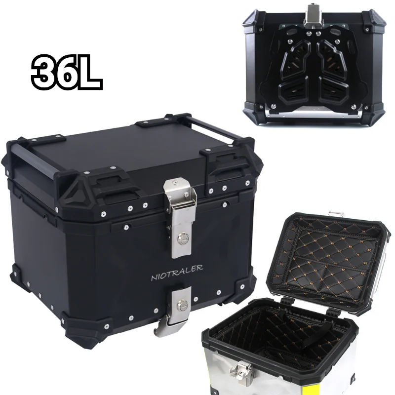 36L Motorcycle Trunk Aluminum Alloy Waterproof Large Motor Tail Box ...