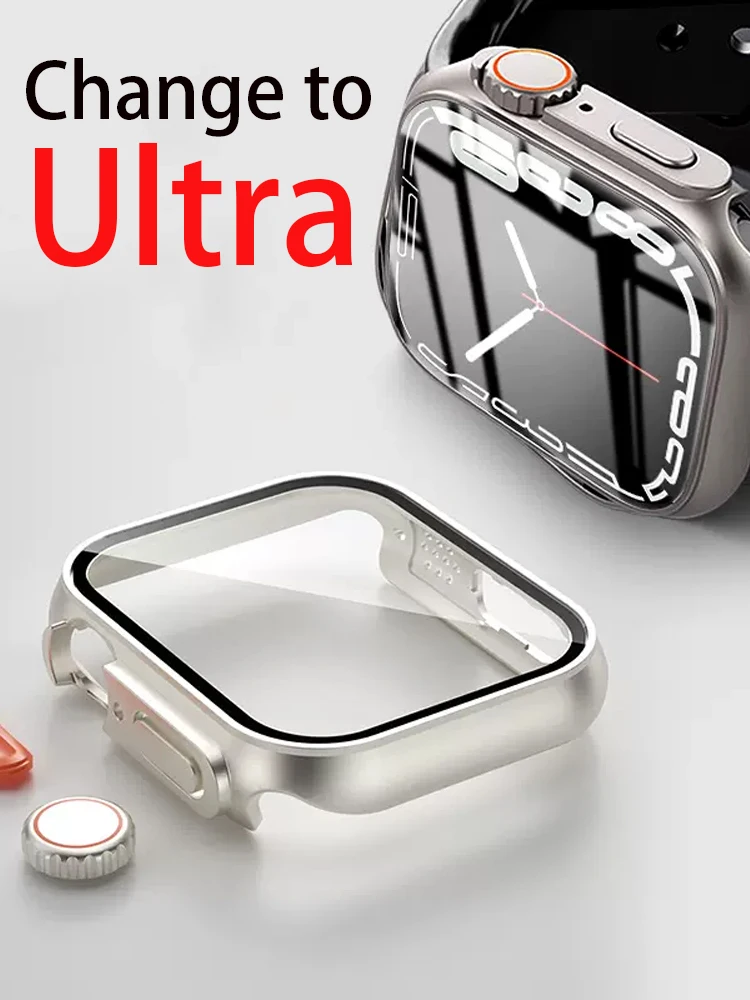 Glass-Cover-for-Apple-Watch-case-45mm-41mm-44mm-40mm-accessories ...