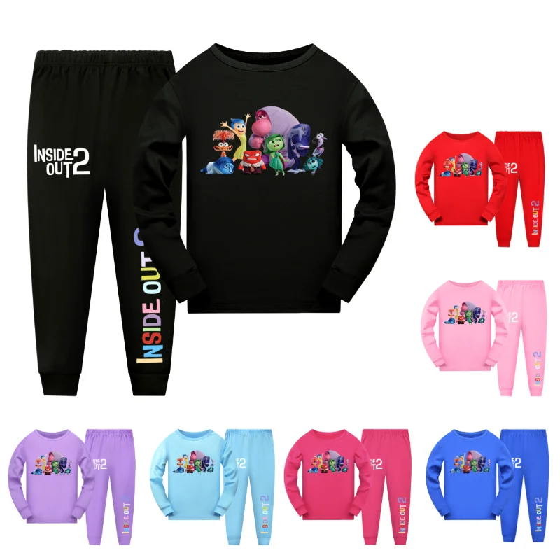 Inside Out 2 Costume Kids Long Sleeve Pajama Sets Baby Girls JOY ...