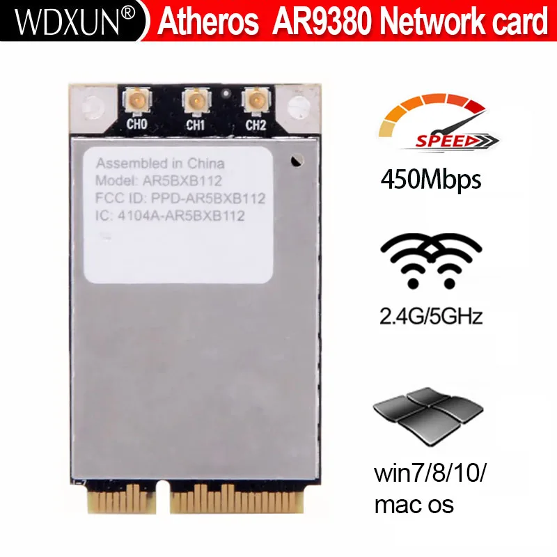 Atheros AR5BXB112 AR9380 card Dual-Band 802.11N PCI-E 450M link for Mac ...