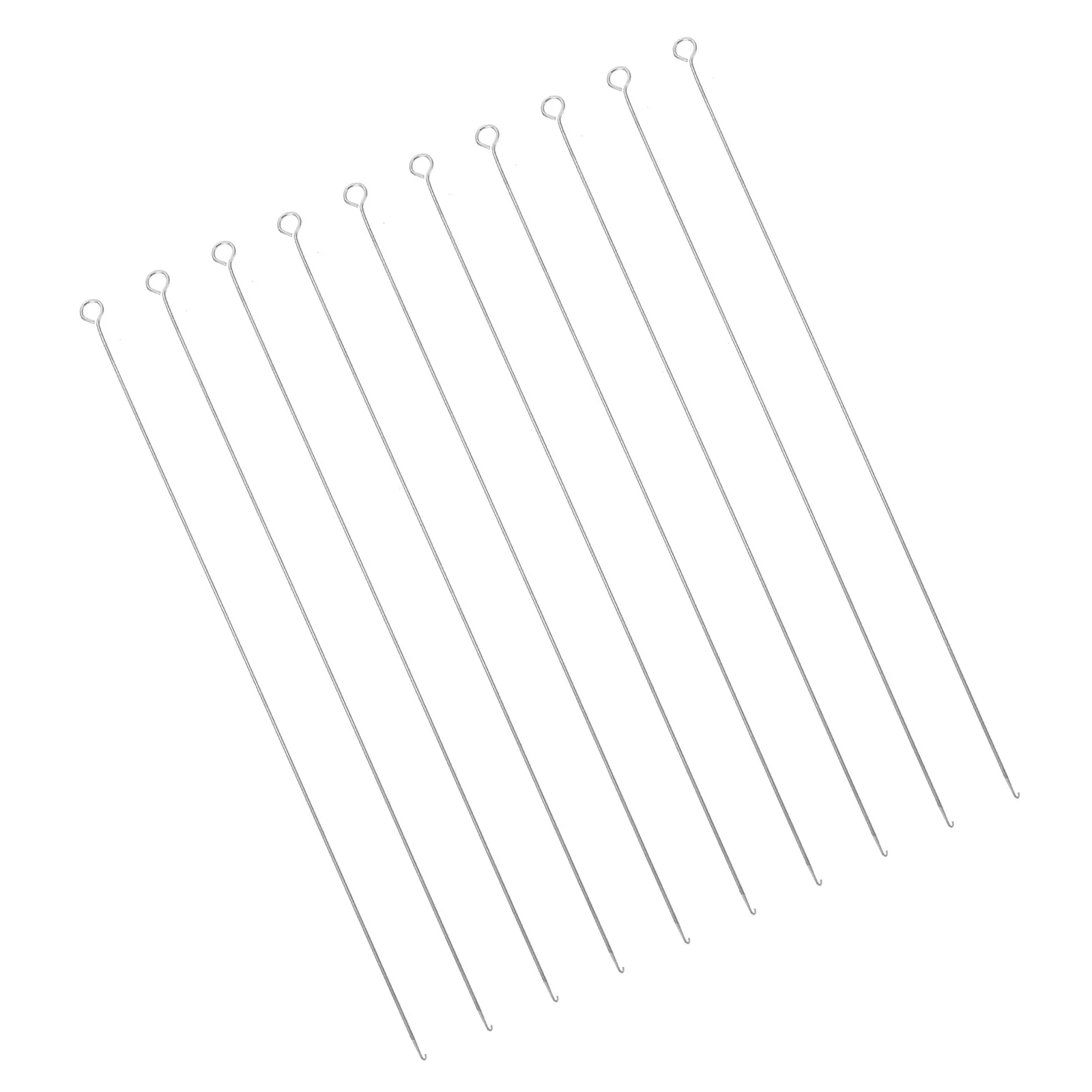 10Pcs Stainless Steel Beaded Needles Straight Thin Needle Body Uniform ...