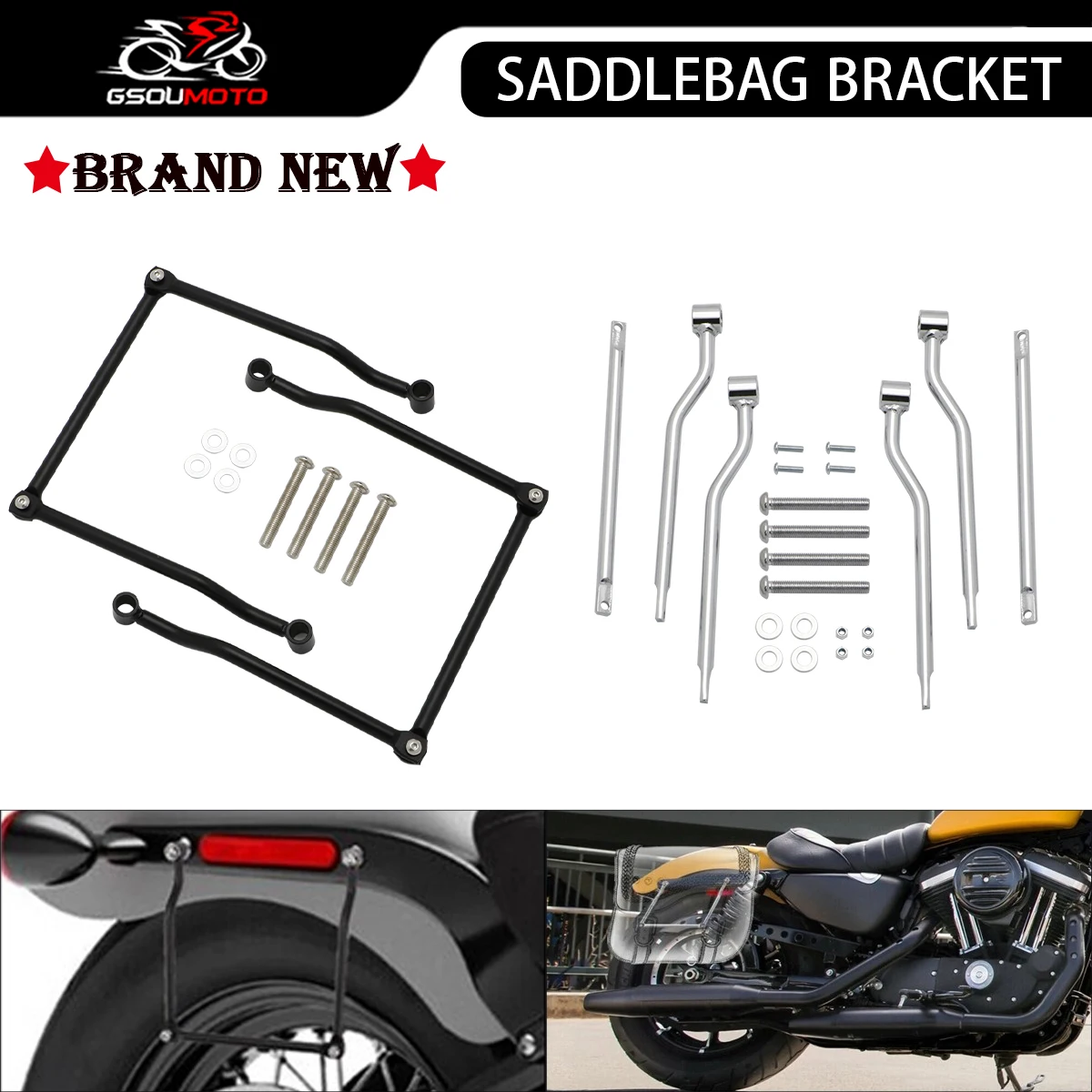 Universal-Accessories-Trunk-Support-Bars-Saddlebags-Mount-Brackets-For ...