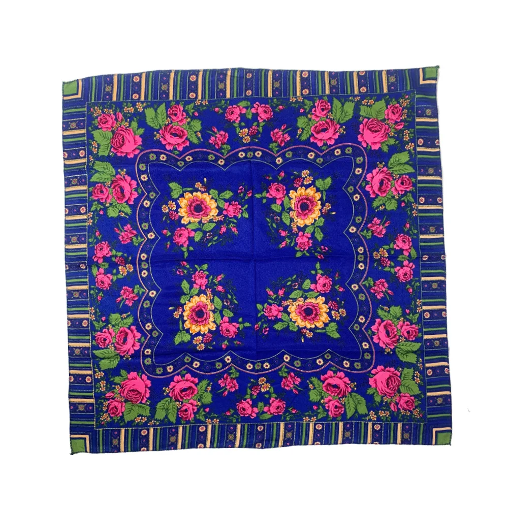 70-70cm-Russian-National-Square-Scarf-Women-Luxury-Floral-Print-Bandana ...