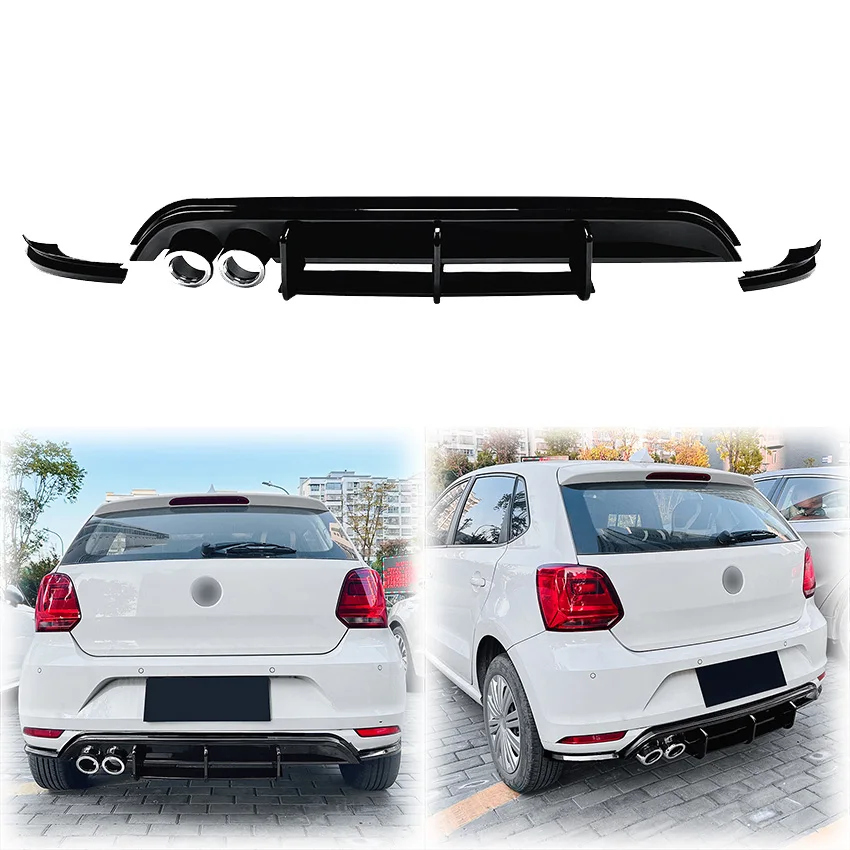 2009-To-2014-For-For-VW-Polo-MK5-6R-Car-Rear-Bumper-Lip-Spoiler ...
