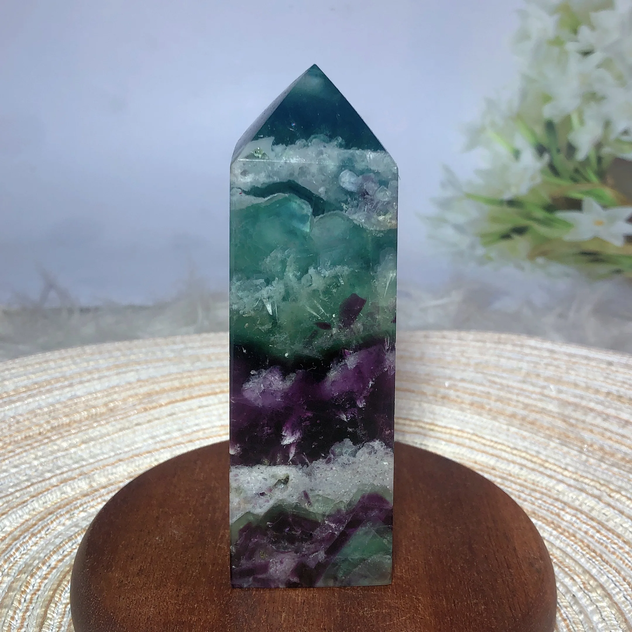 Natural-Crystals-Silk-Fuorite-Tower-Ore-Obelisk-Mineral-Ornament-Stone ...
