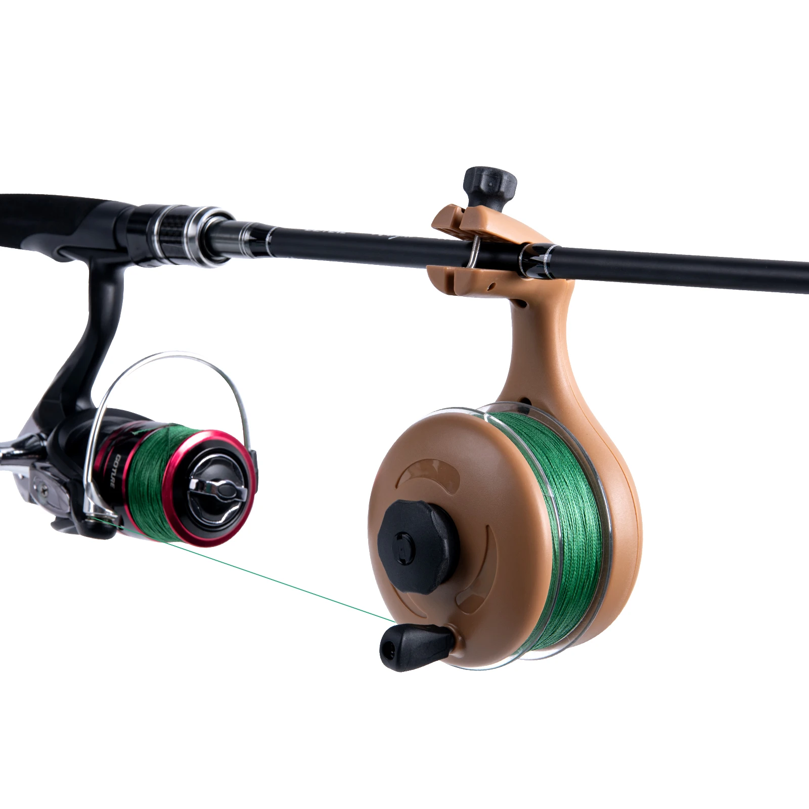 Goture Fishing Line Winder Adjustable Fits for 2CM Fish Rod Blue/Brown ...