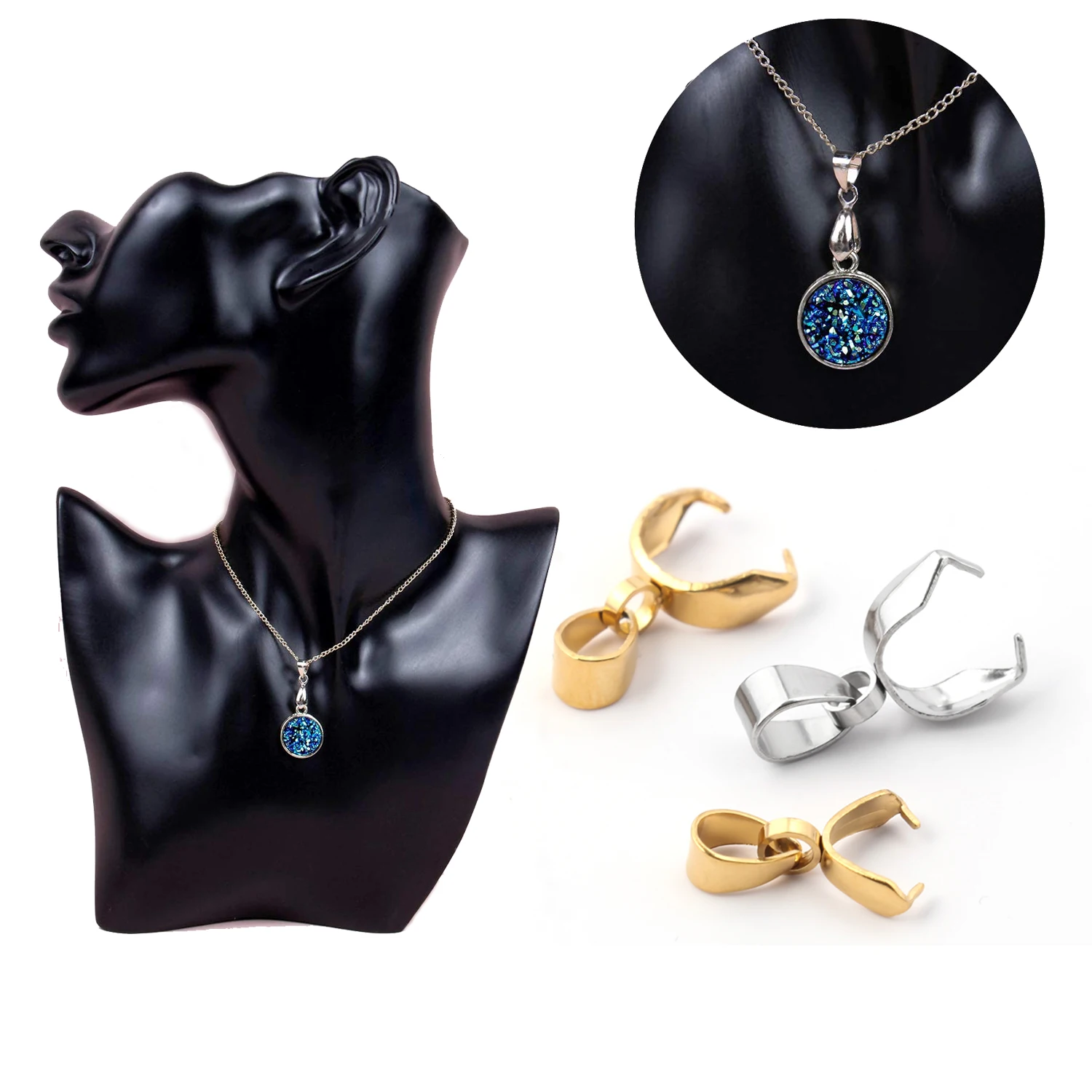 10pcs-Stainless-Steel-Charms-Pendant-Clasp-Gold-Plated-Pinch-Bail-Clip ...