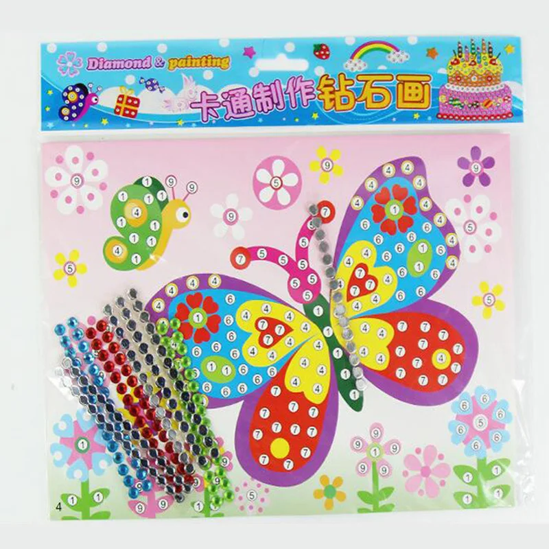 4Pcs-Set-Kids-Handmade-DIY-Diamond-Stickers-Crystal-Paste-Painting ...