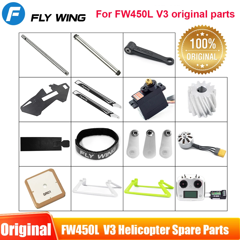 Original-Fly-Wing-FW450L-V3-RC-Helicopter-Parts-Battery-Motor-ESC-Servo ...