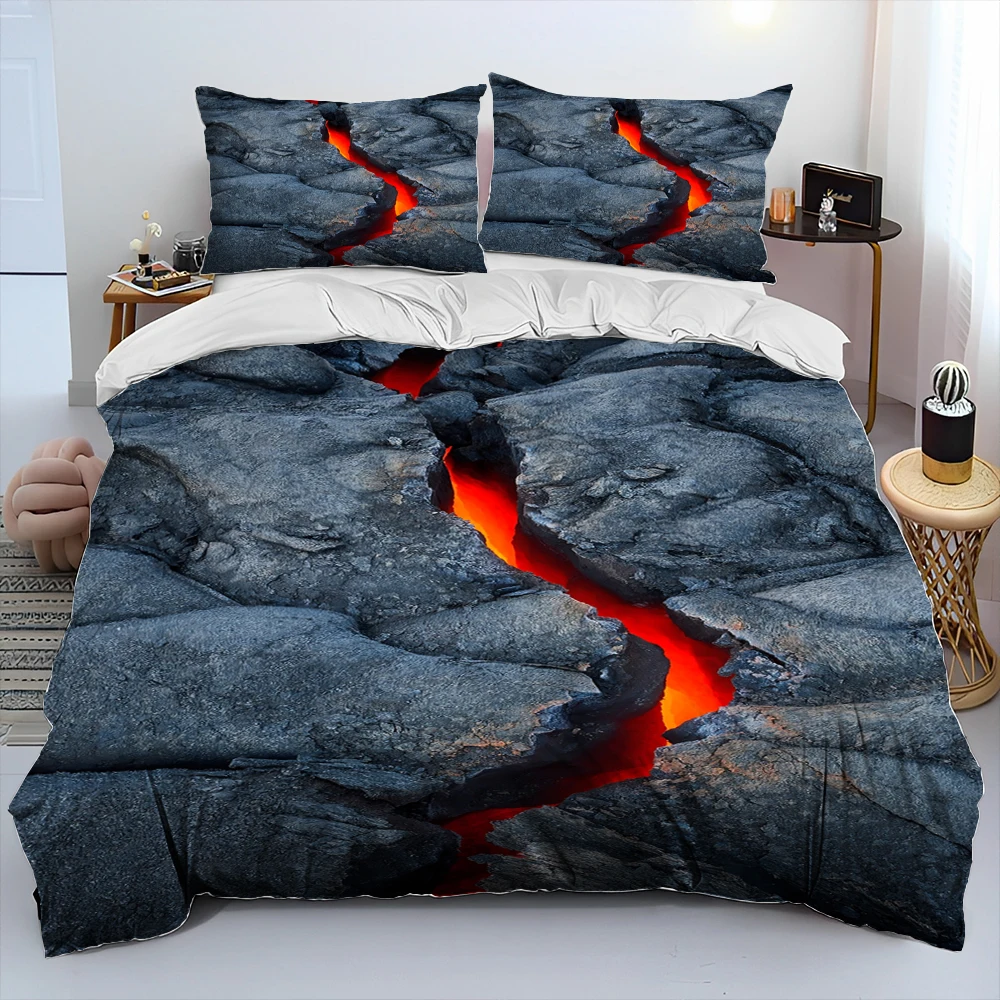 3D Volcano Lava Magma Comforter Bedding Set,Duvet Cover Bed Set Quilt ...
