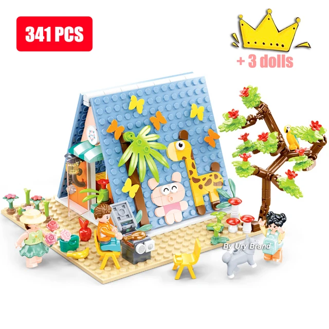 Sluban Friends City Cat Hotel Sets Girl A-Frame Pet House Apartment ...