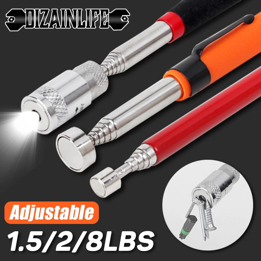 Telescopic Magnetic Pen With Light Mini Portable Magnet Pick Up Tool ...