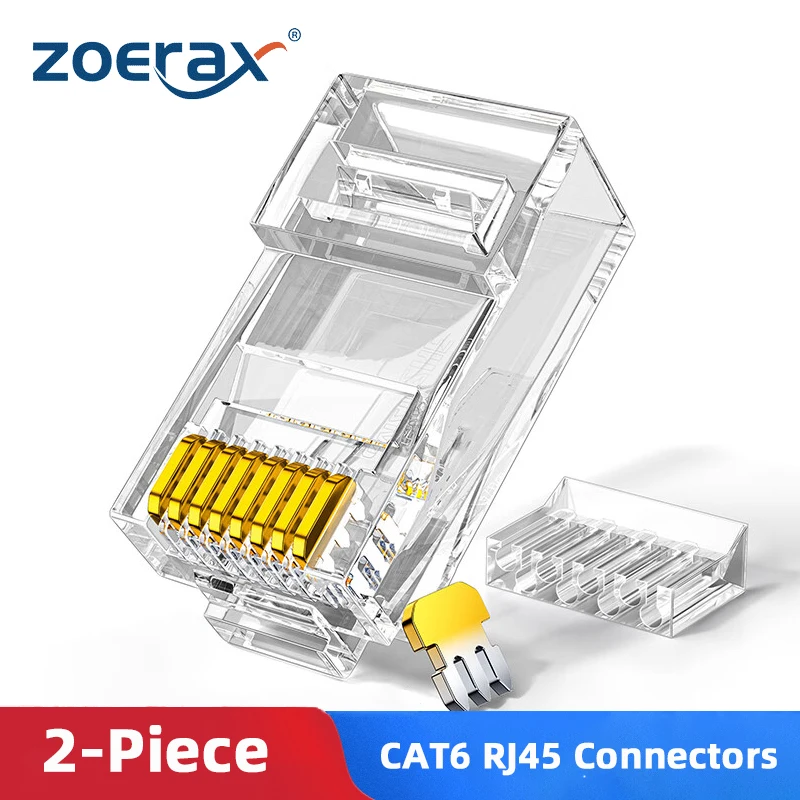 ZoeRax conectores RJ45 Cat6 de 50 piezas, Cat 6, 2 piezas, RJ 45 ...