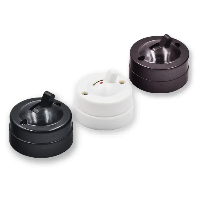4pcs-Retro-Wall-Lamp-Toggle-Switch-Circular-Mounted-Flat-Single-1-Way ...