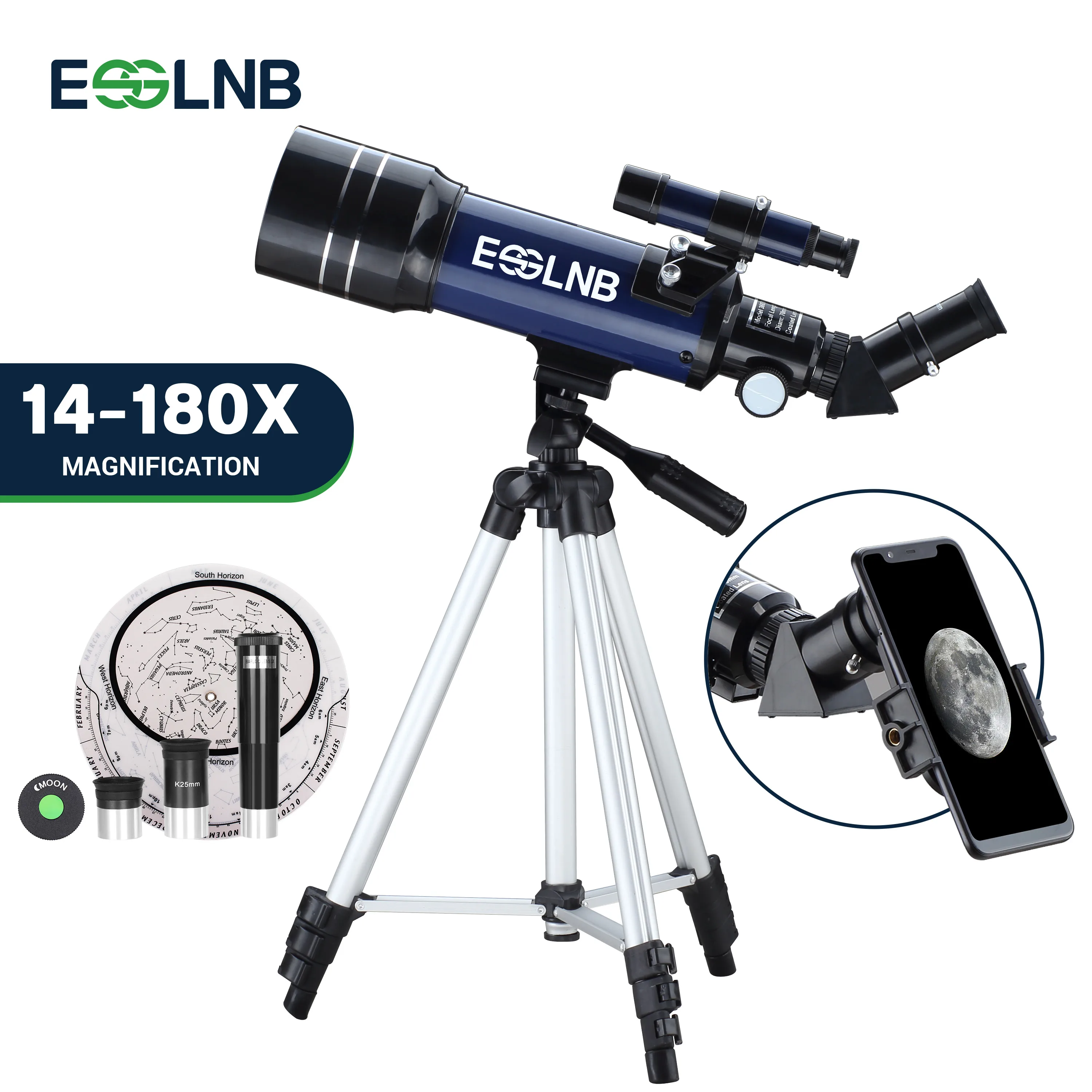 70mm-Aperture-Refractor-Telescopes-15X-180X-for-Astronomy-Beginners ...