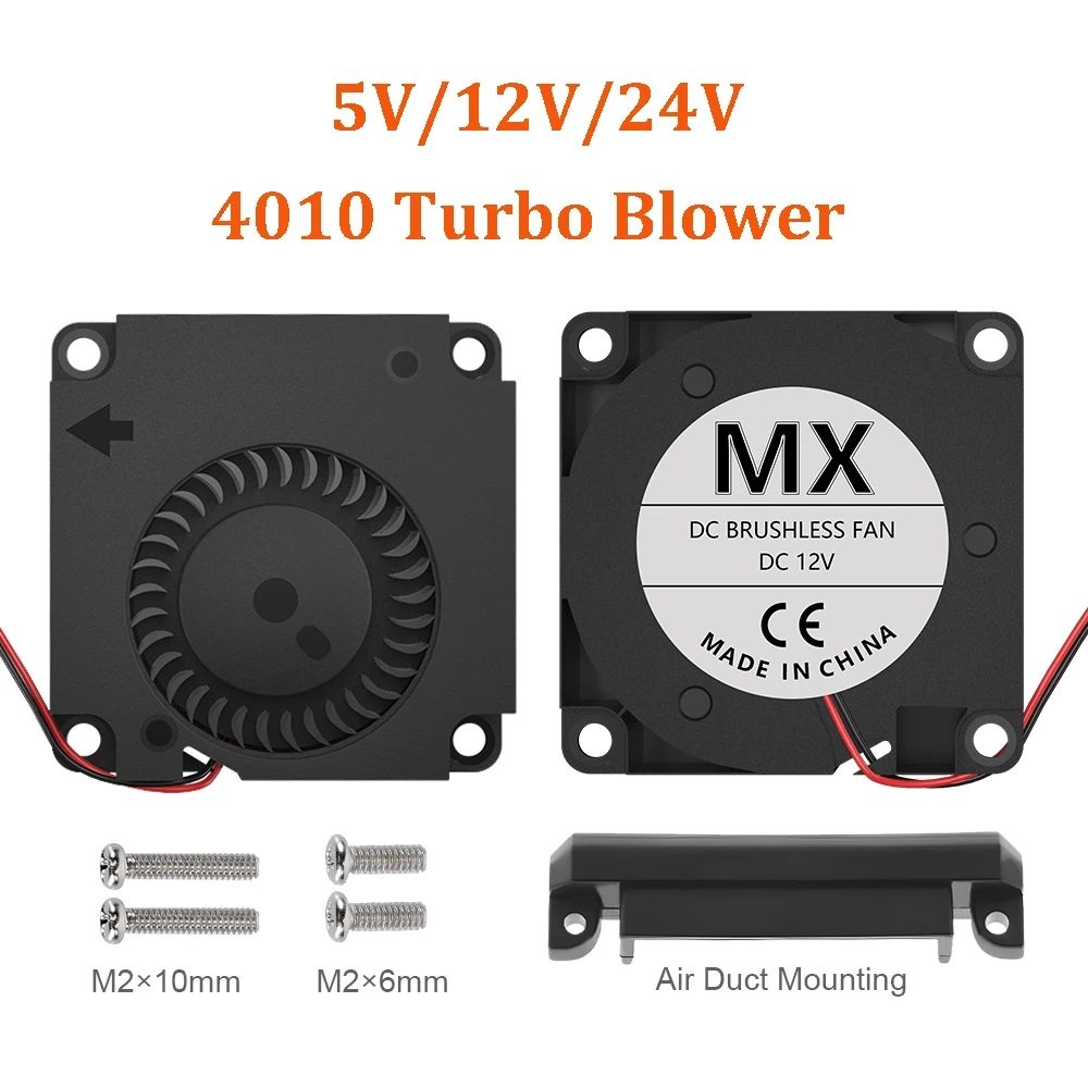 DC 5V 12V 24V 3D Printer Parts 4010 Turbo Blower Cooling Fan Turbo ...