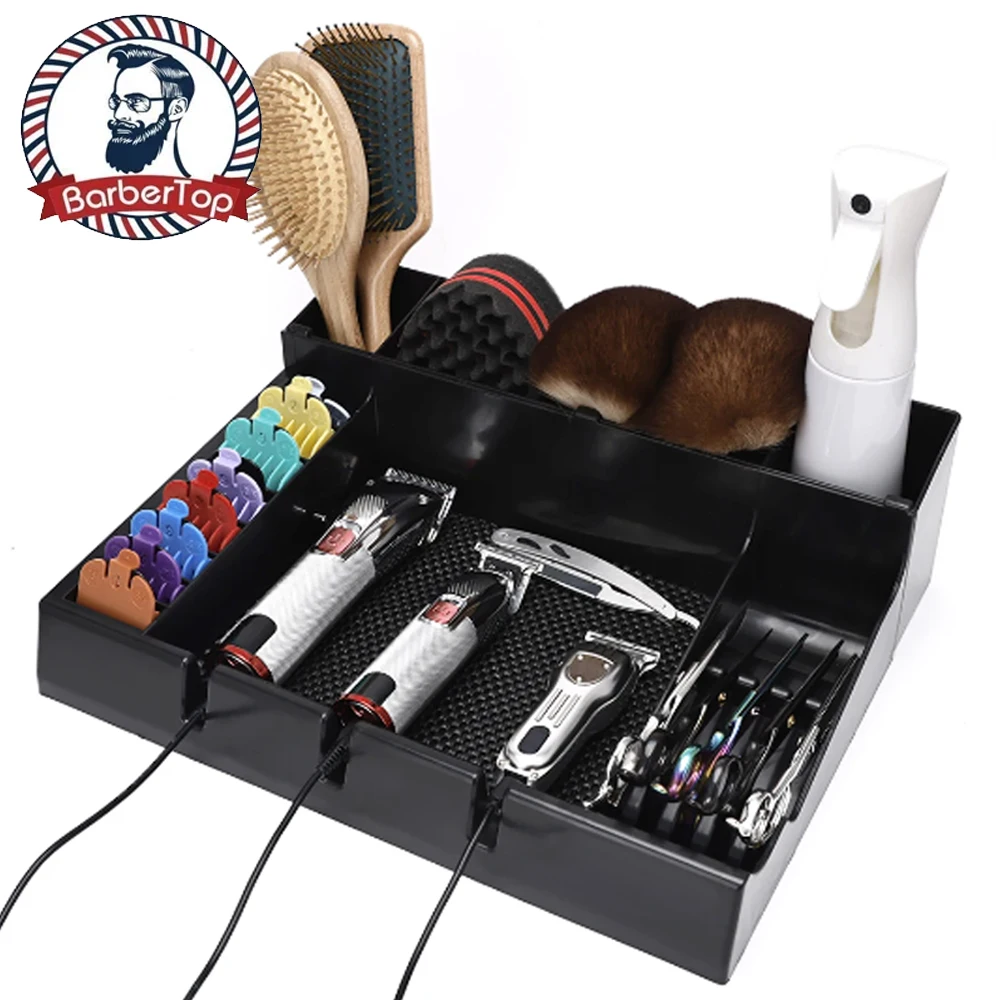 Barber-Clipper-Tray-Anti-slip-Clippers-Organizer-Razor-Case-Storage-Box ...
