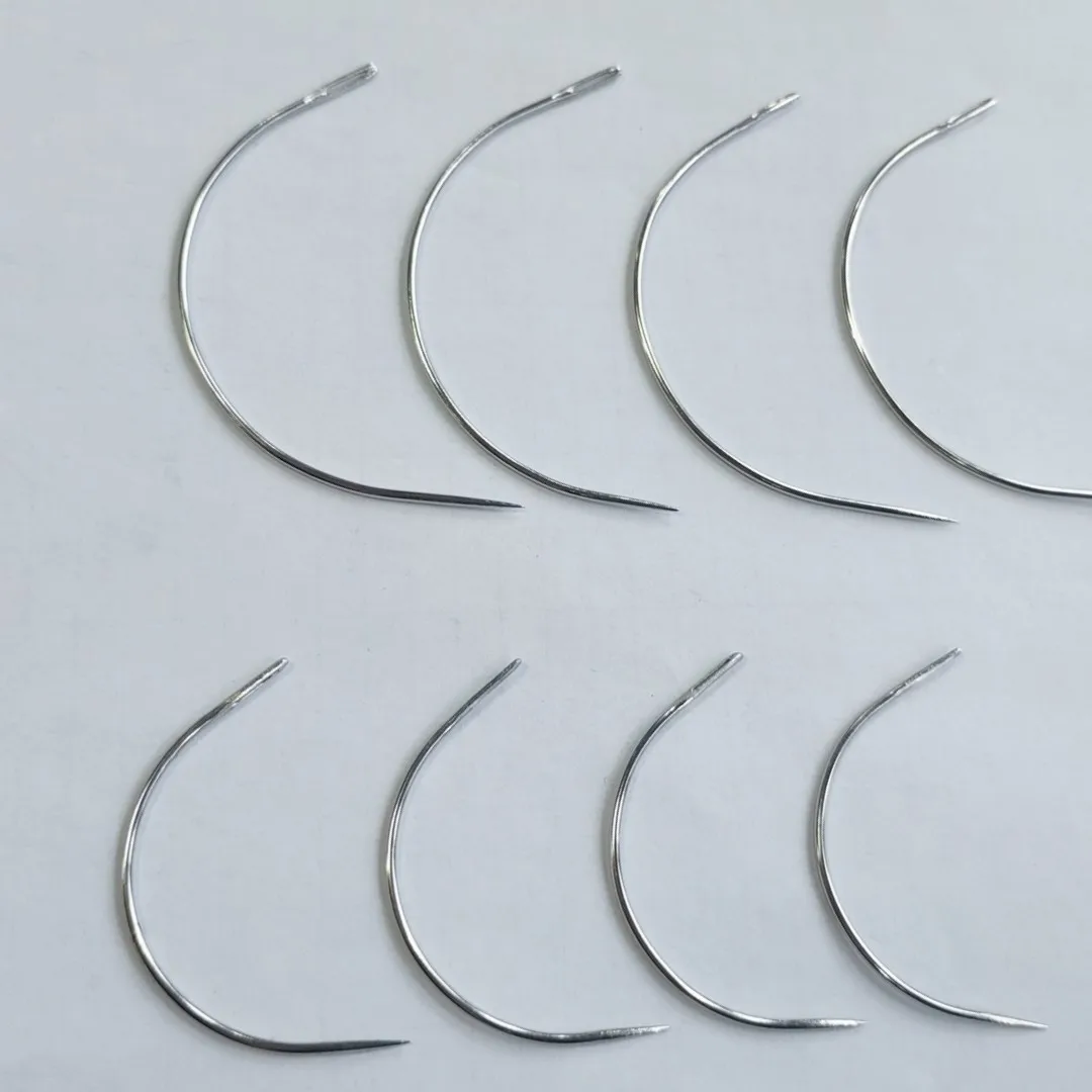 100pcs-C-Shape-Hair-Weaving-Needles-Curved-Sewing-Needles-Weaving ...
