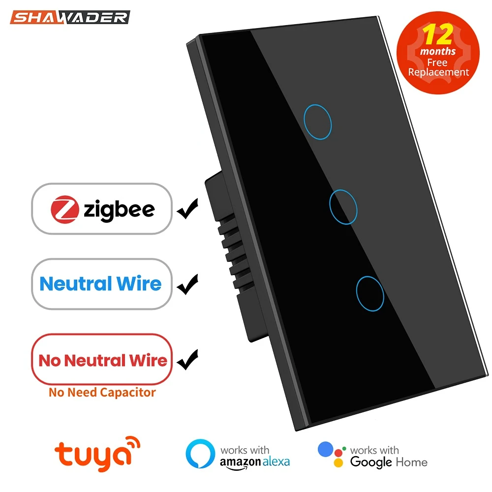 Shawader Tuya Wifi/zigbee Smart Light Switch Neutral Wire Required/not ...