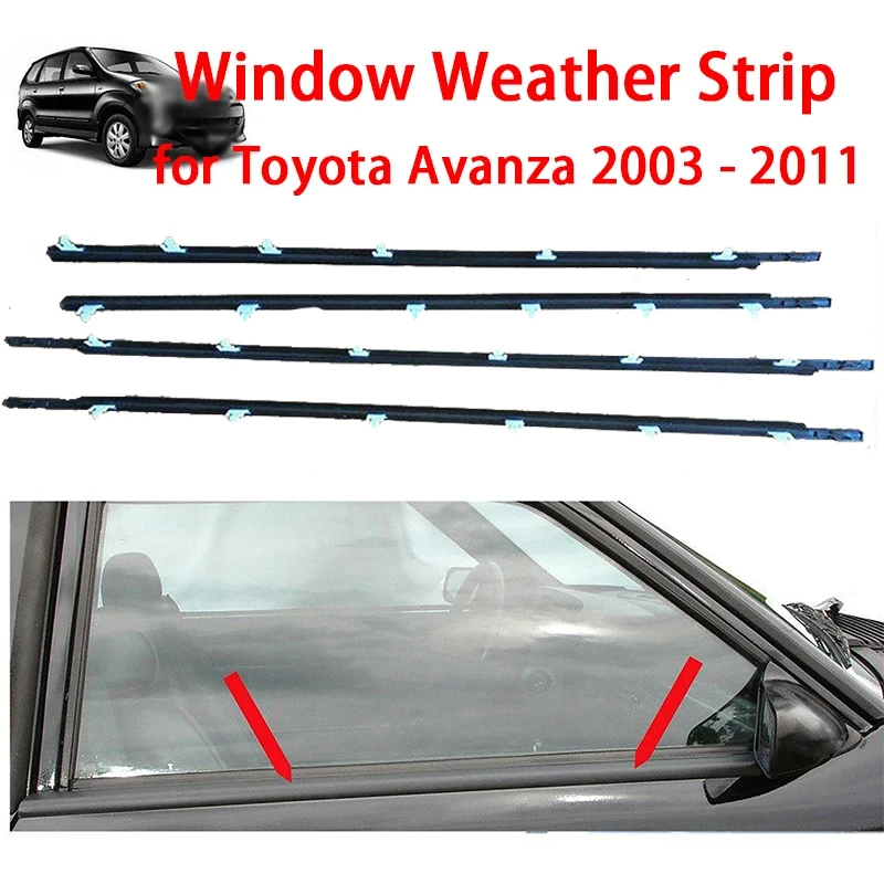 For Toyota Avanza 2003 - 2011 Side Windows Weatherstrip Window Sealant ...